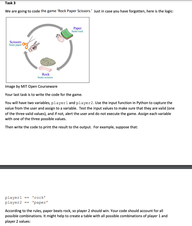 Solved We are going to code the game 'Rock Paper Scissors.' | Chegg.com