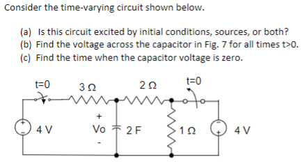 Solved Consider the time-varying circuit shown below. (a) Is | Chegg.com