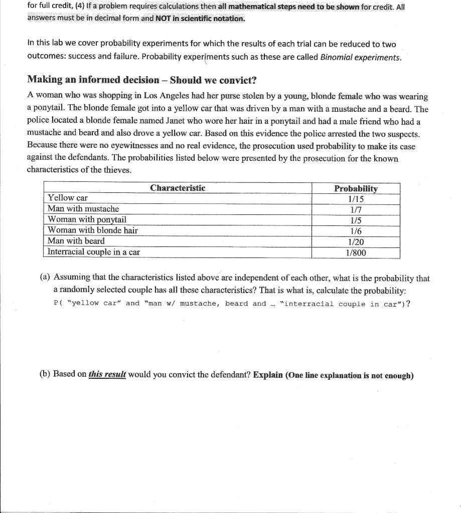 Solved for full credit, (4) If a problem requires | Chegg.com