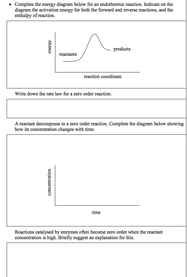 Solved Complete the energy diagram below for an endothermic | Chegg.com