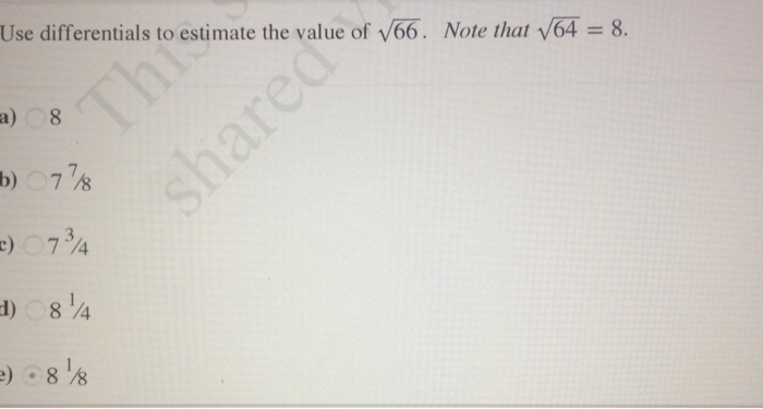 Solved Use differentials to estimate the value of squareroot | Chegg.com