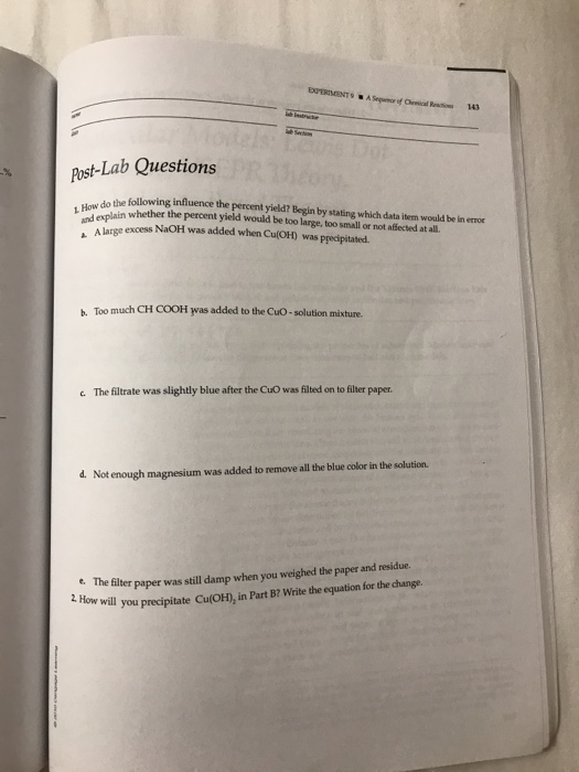 Solved EXPERIMENT. A Siptweef Choual Raitim 139 lab | Chegg.com