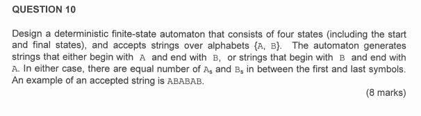 Solved Design A Deterministic Finite State Automaton That