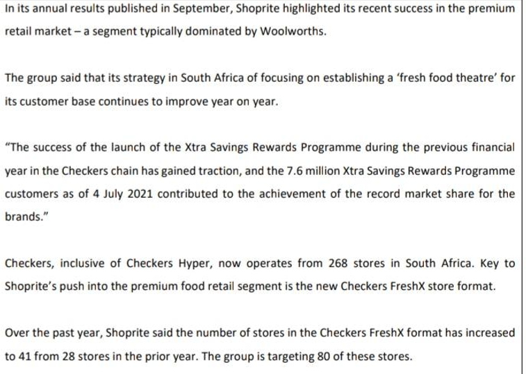 Solved Case Study - Checkers' Fresh X brand Retailer | Chegg.com