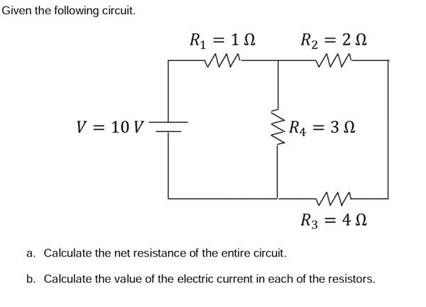 Solved Given the following circuit, Calculate the net | Chegg.com