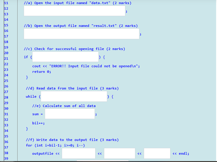 Solved Given an incomplete program below, complete the | Chegg.com