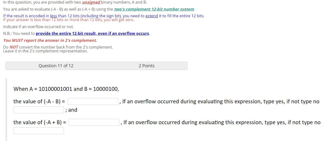Solved In this question, you are provided with two unsigned | Chegg.com