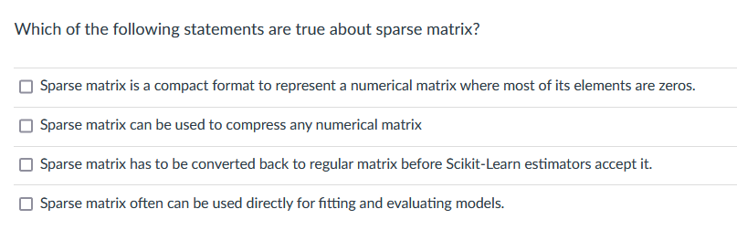 Solved Which of the following statements are true about | Chegg.com