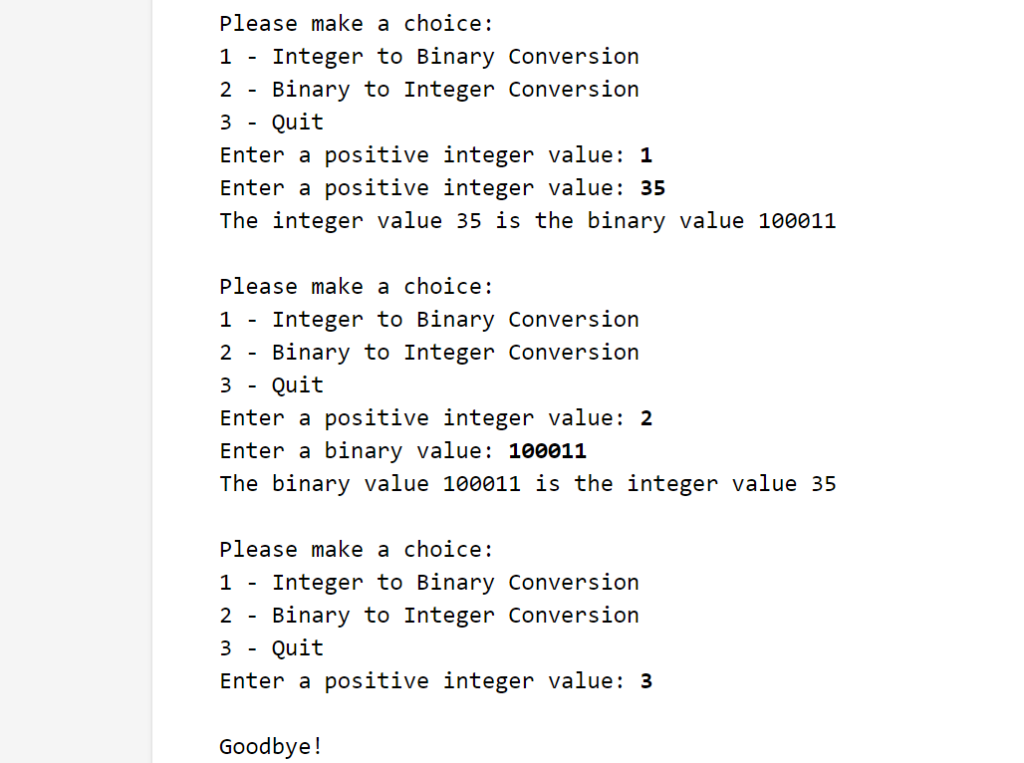 Write a Java Program - Binary and Integer | Chegg.com