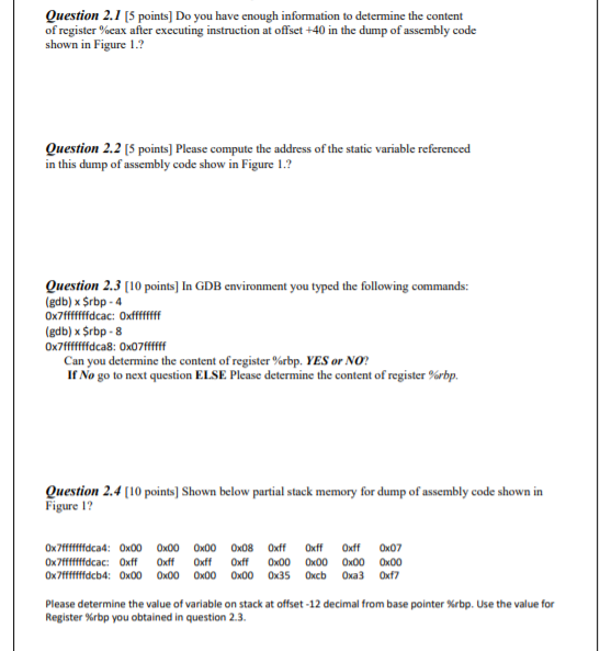 Solved Question 2. A student compiled his code using | Chegg.com
