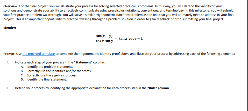 Solved Overview: For the final project, you will illustrate | Chegg.com