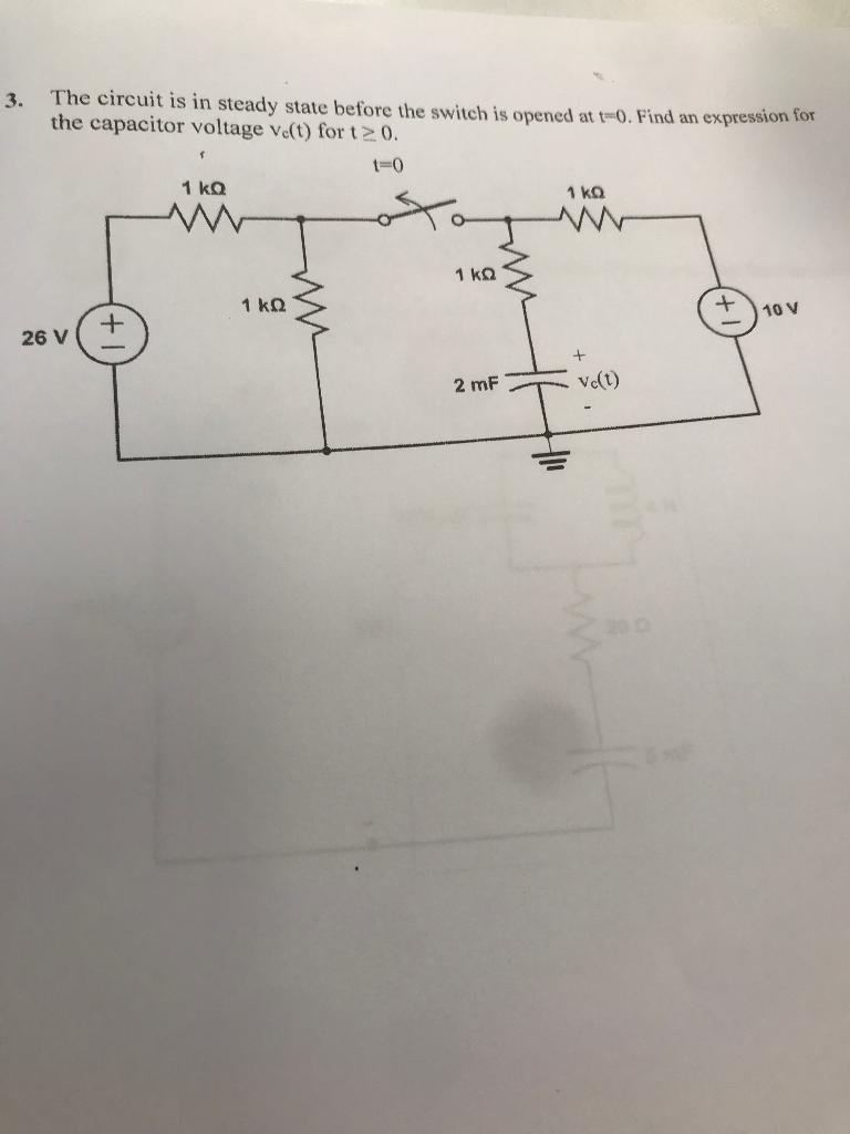 Solved 3. The circuit is in steady state before the switch | Chegg.com