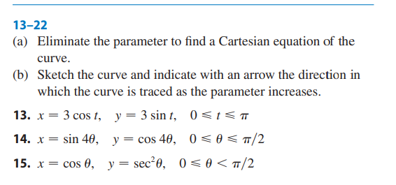 Solved (a) Eliminate the parameter to find a Cartesian | Chegg.com