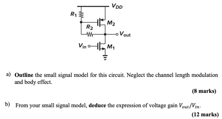 Solved a) Outline the small signal model for this circuit. | Chegg.com
