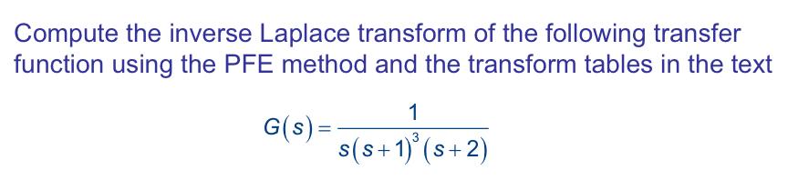 Solved Compute the inverse Laplace transform of the | Chegg.com