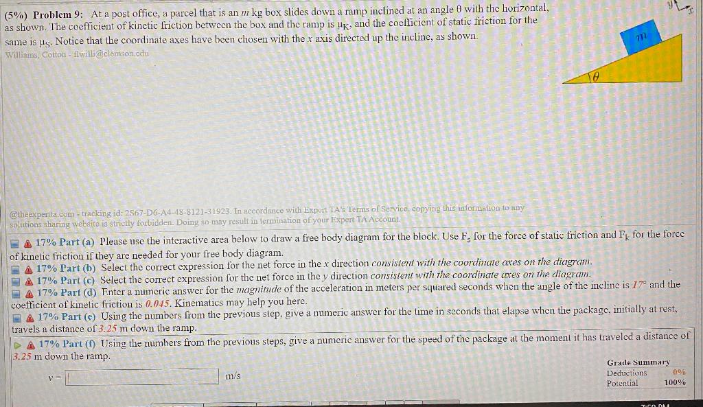 Solved (5%) Problem 9: At a post office, a parcel that is an | Chegg.com