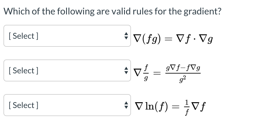Solved Which of the following are valid rules for the | Chegg.com