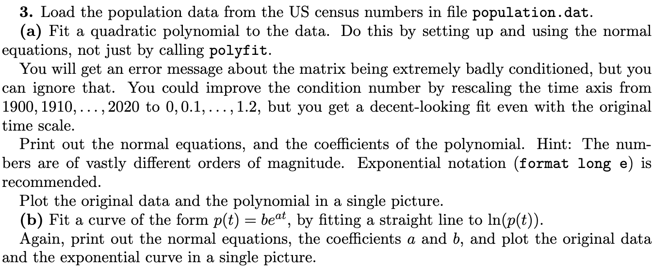 Solved • 3. Load the population data from the US census | Chegg.com