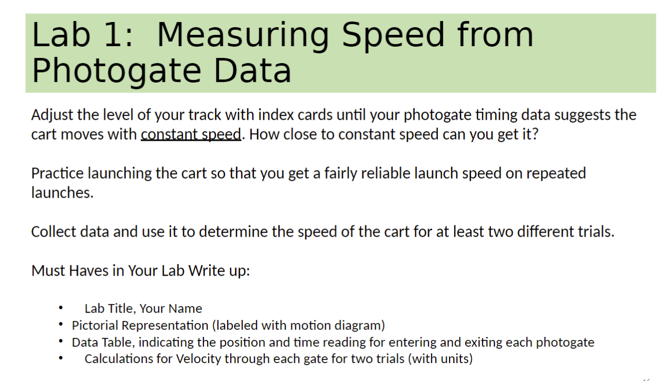 Measuring Speed