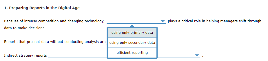 1. Preparing Reports in the Digital Age Because of | Chegg.com