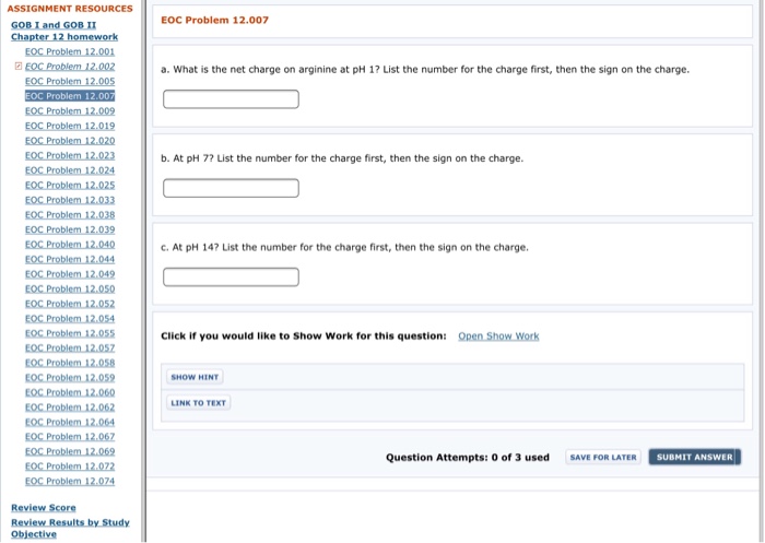 Solved ASSIGNMENT RESOURCES EOC Problem 12.007 GOB I and GOB | Chegg.com