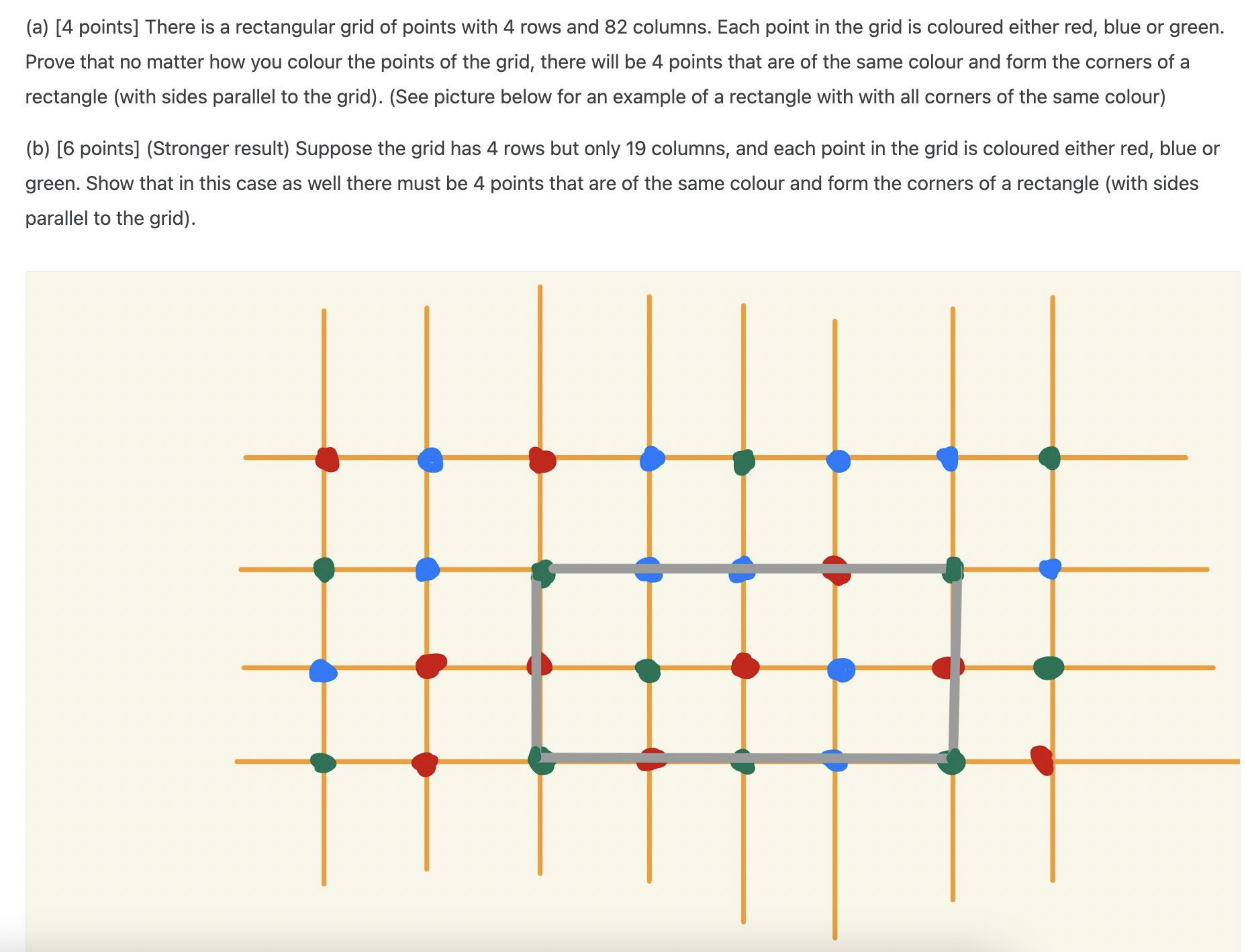 Solved (a) [4 points] There is a rectangular grid of points | Chegg.com