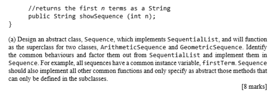 Solved A sequence is a list of ordered numbers. Each | Chegg.com