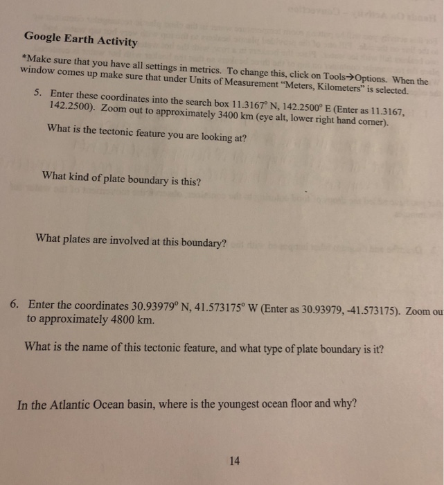 Solved Google Earth Activity Make sure that you have all | Chegg.com