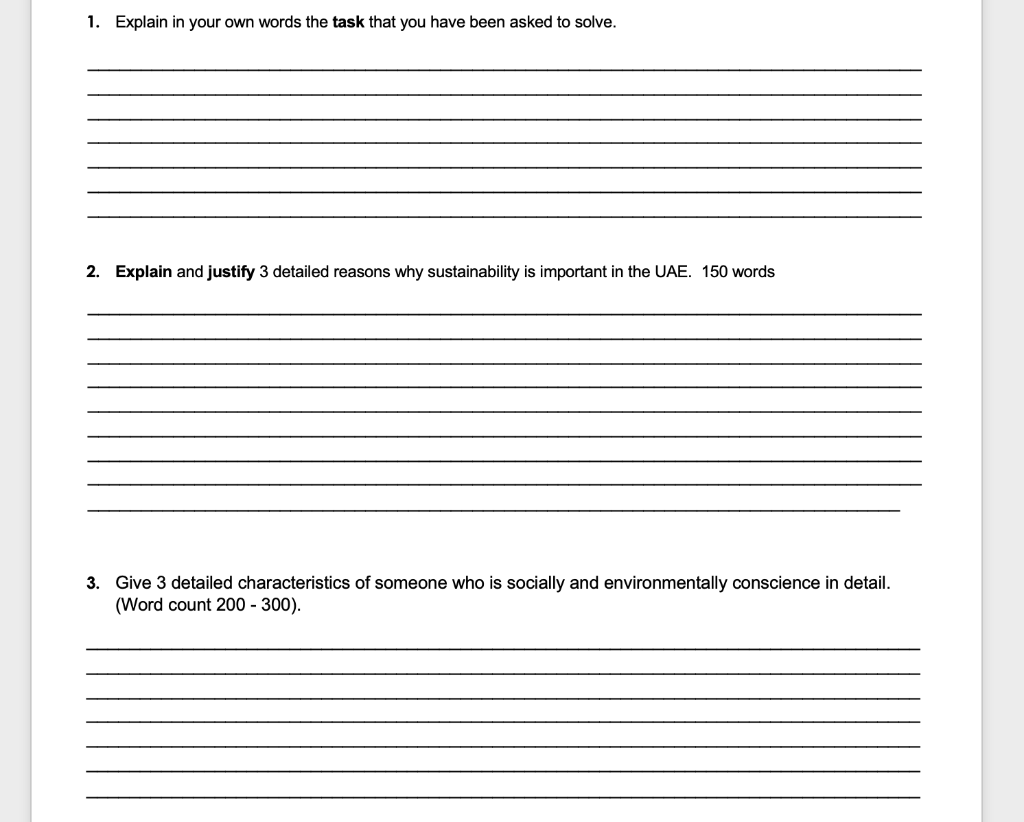 Solved 1. Explain in your own words the task that you have | Chegg.com