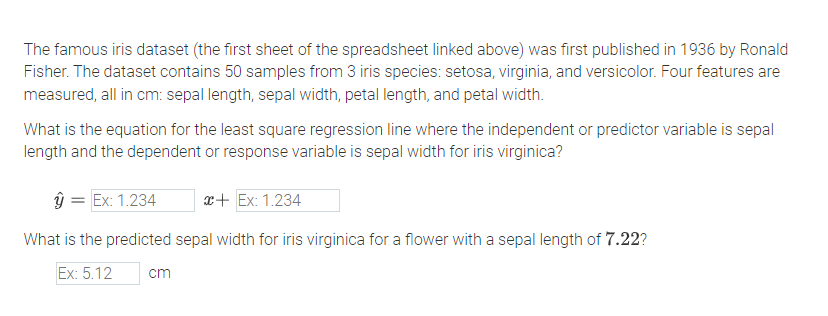 Solved The famous iris dataset (the first sheet of the | Chegg.com