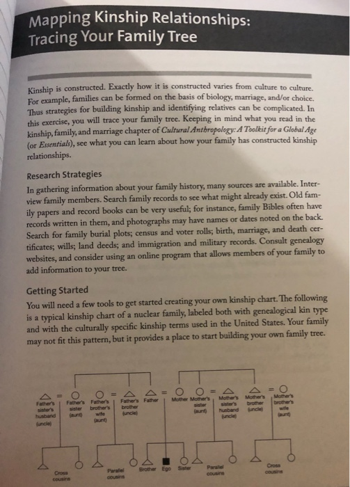 Mapping Kinship Relationships: Tracing Your Family | Chegg.com