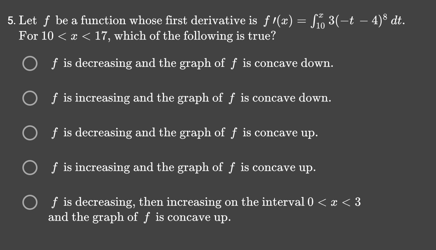 Solved 5. Let f be a function whose first derivative is | Chegg.com