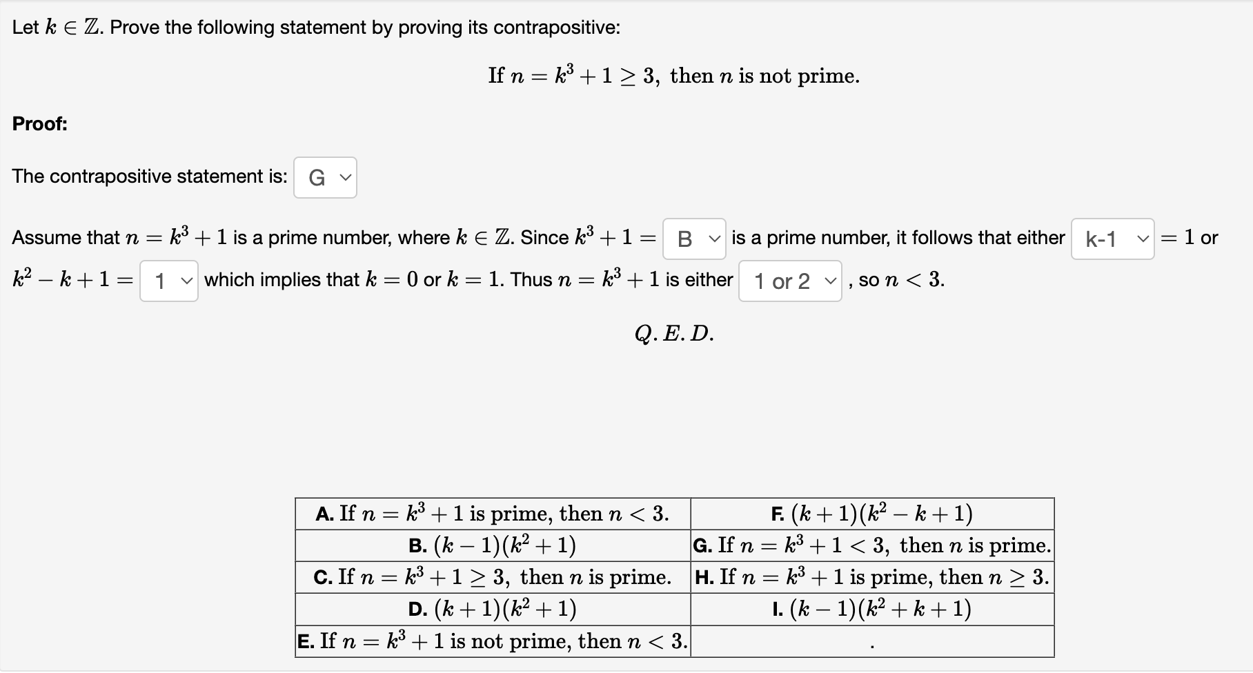 Solved Let kinZ. Prove the following statement by ﻿proving | Chegg.com