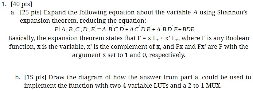 Solved a. [25 pts] Expand the following equation about the | Chegg.com