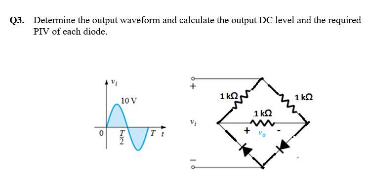 Solved Q3. Determine the output waveform and calculate the | Chegg.com