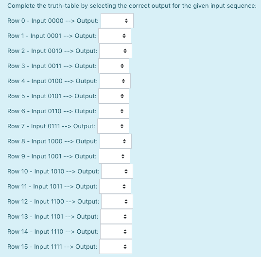 Solved Complete the truth-table by selecting the correct | Chegg.com