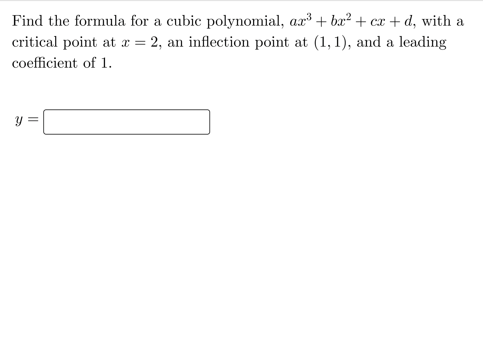Solved Find the formula for a cubic polynomial, | Chegg.com