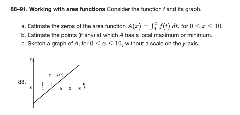 Solved 88–91. Working with area functions Consider the | Chegg.com