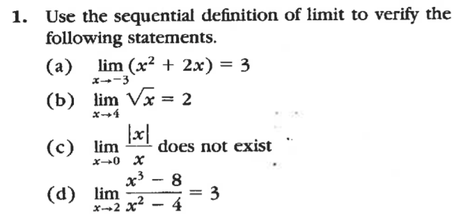 Solved Real Analysis Use Sequential Definition Of Limit To 