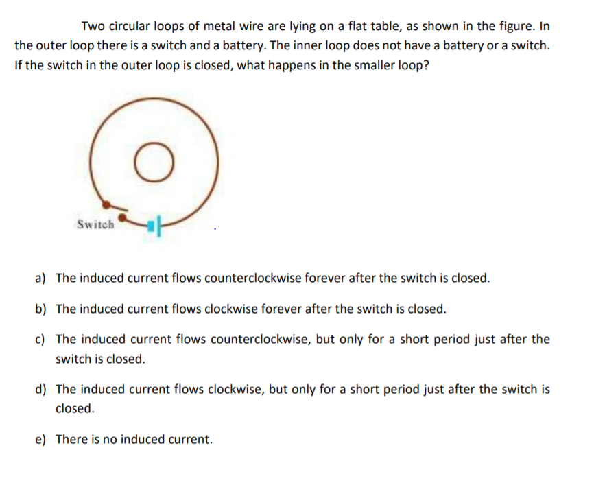 Solved Two circular loops of metal wire are lying on a flat | Chegg.com