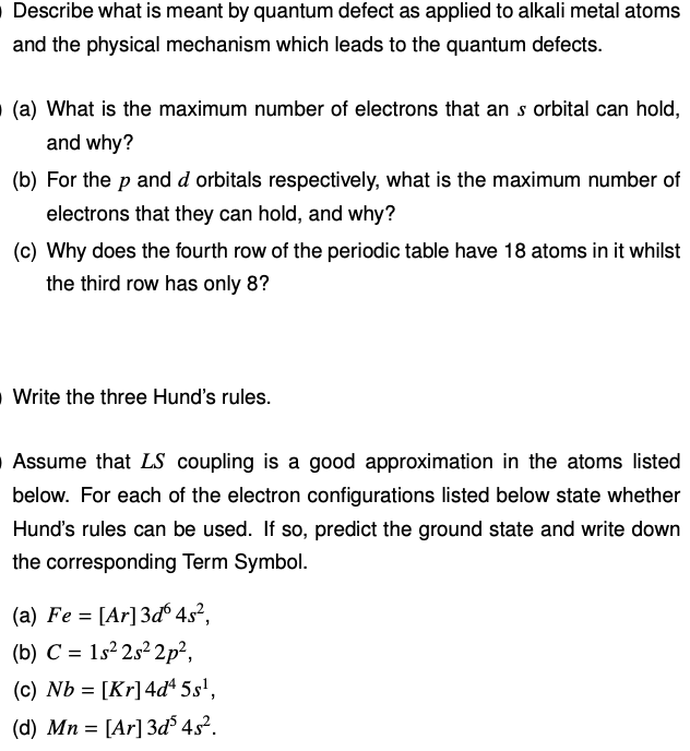 Solved Describe what is meant by quantum defect as applied | Chegg.com