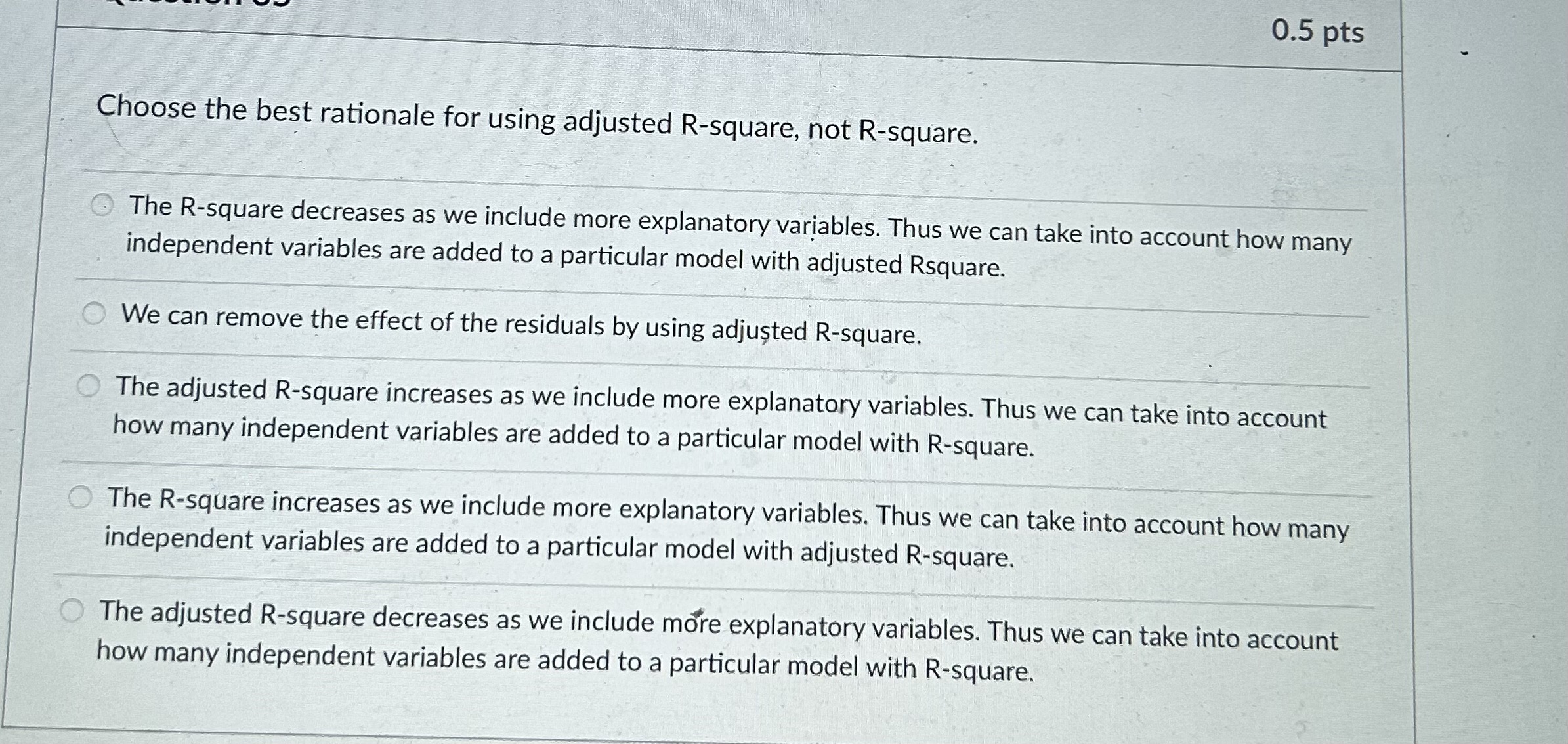 Solved Choose the best rationale for using adjusted | Chegg.com
