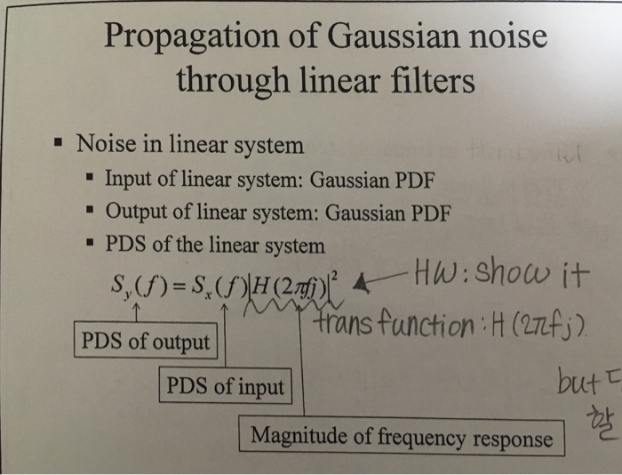 Solved Propagation of Gaussian noise through linear filters | Chegg.com