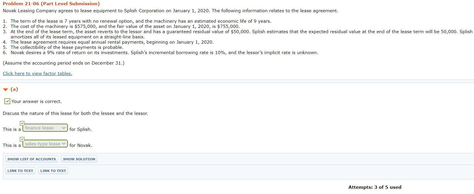 Solved Problem 21-06 (Part Level Submission) Novak Leasing | Chegg.com