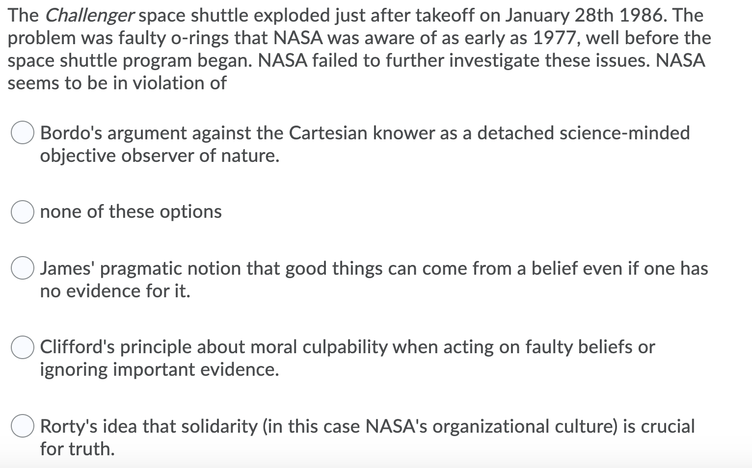 Solved The Challenger space shuttle exploded just after | Chegg.com