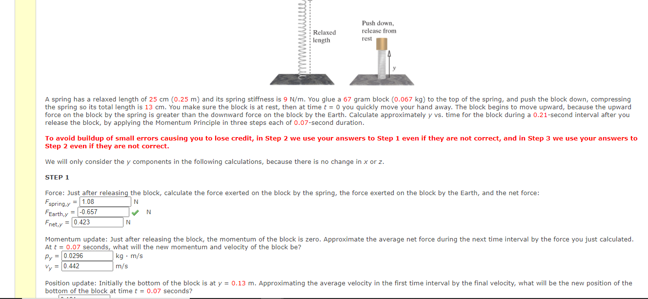 Solved Relaxed length Push down, release from rest A spring | Chegg.com
