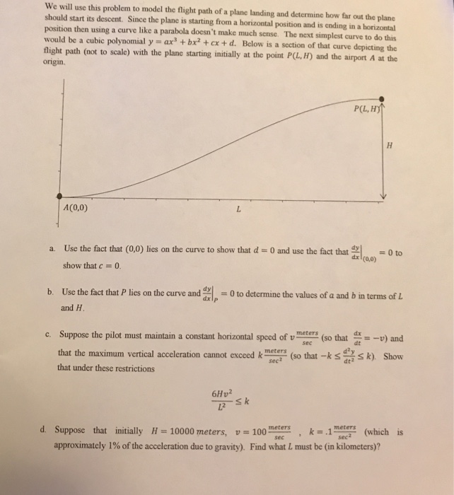 Solved We will use this problem to model the flight path of | Chegg.com