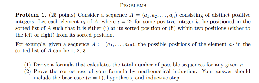 Solved PROBLEMSProblem 1. (25 points) Consider a sequence | Chegg.com Solved PROBLEMSProblem 1. (25 points) Consider a sequence | Chegg.com