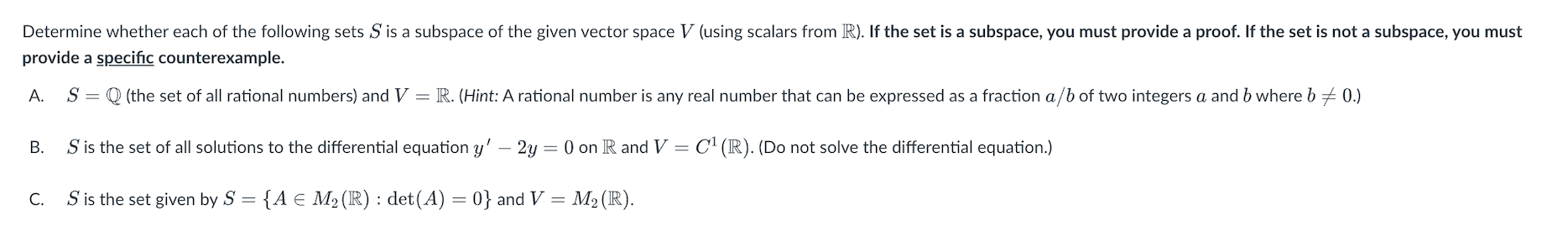 Solved provide a specific counterexample. B. S is the set of | Chegg.com