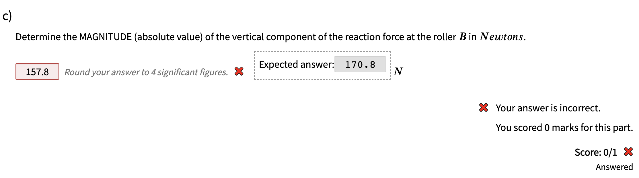 Solved The extended beam AB is supported at point A with a | Chegg.com